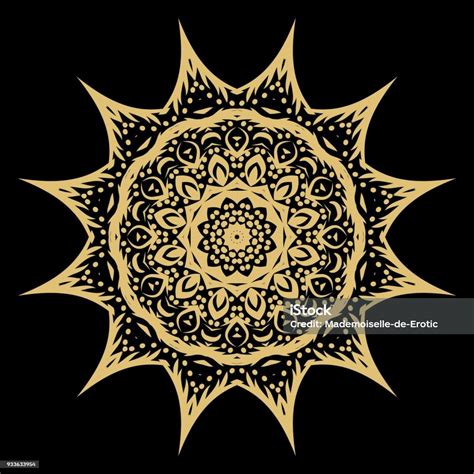 向量手繪花符號插圖色彩曼荼羅設計為時尚 網頁 表面設計向量圖形及更多佛教圖片 佛教 俄羅斯 布波族 Istock