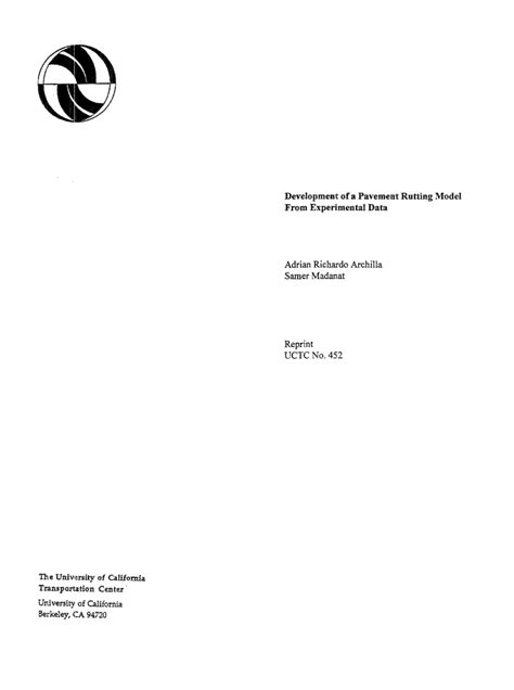 Pdf Development Of A Pavement Rutting Model From Experimental Data