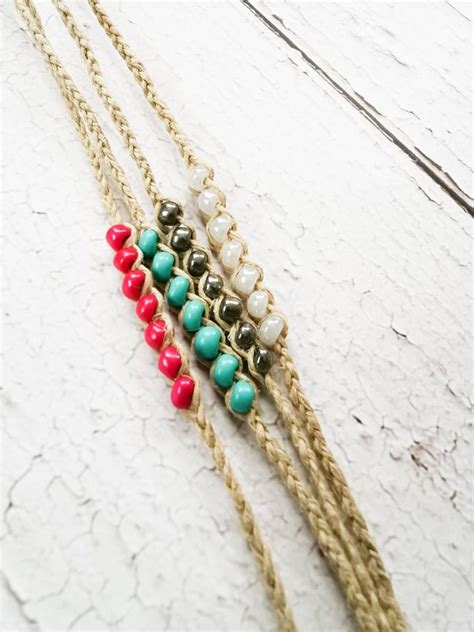 Wish Friendship Anklets And Bracelets Hemp Eco Friendly Etsy