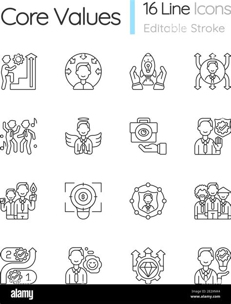 Core Values Linear Icons Set Stock Vector Image And Art Alamy