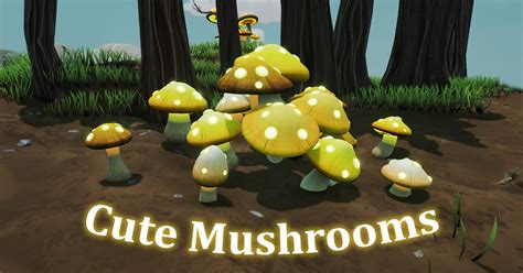 Cute Mushroom Yellow Package 3d Landscapes Unity Asset Store