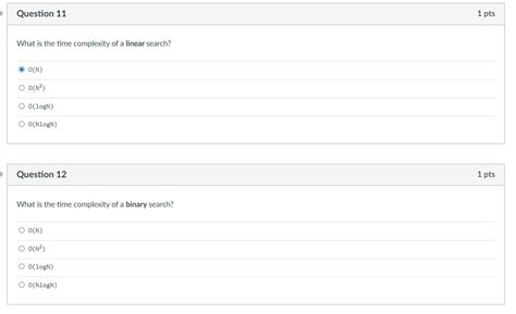 Solved Question Pts What Is The Time Complexity Of A Chegg