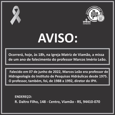 Missa De Um Ano De Falecimento Do Professor Marcos Imério Leão Iph