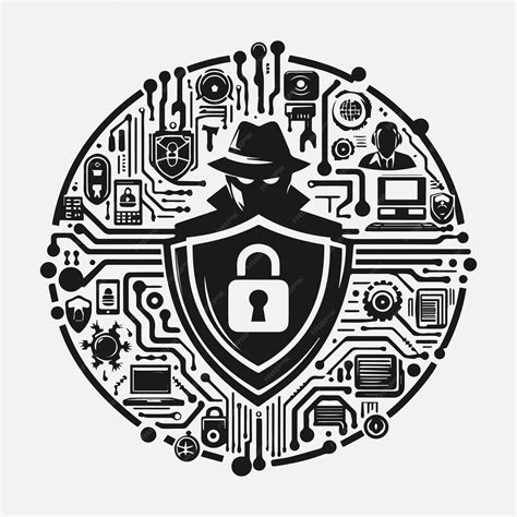 Premium Vector Cyber Security Vector Line Icon Black Or White Logo