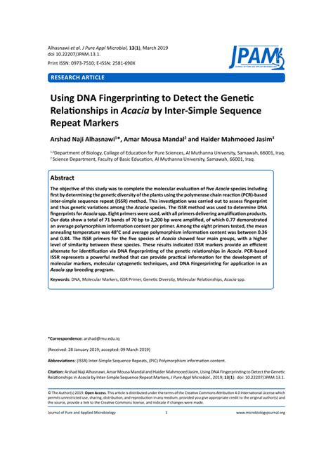 pdf using dna fingerprinting to detect the genetic relationships in