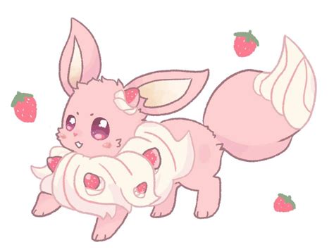 Eevee X Alcremie Fusion By Snowvana On Deviantart Cute Pokemon Wallpaper Pokemon Eevee
