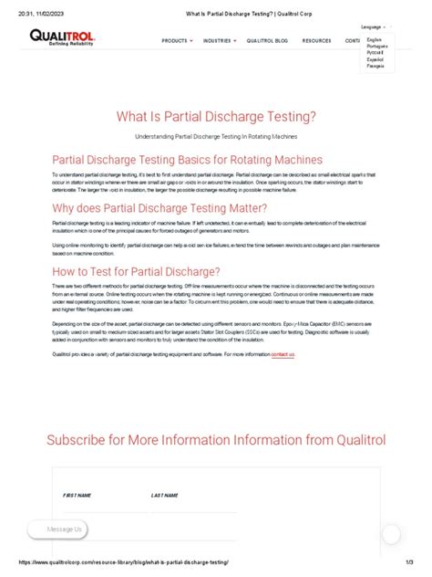 2what Is Partial Discharge Testing Qualitrol Corp Pdf Physical