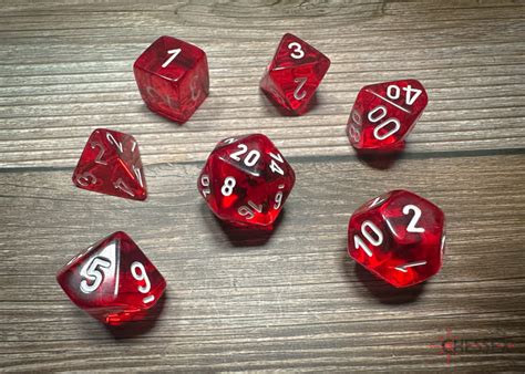 Chessex Polyhedral Set 7 Translucent Redwhite
