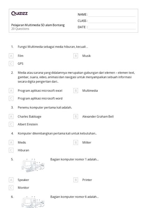 50 Lembar Kerja Menyortir Data Untuk Kelas 4 Di Quizizz Gratis