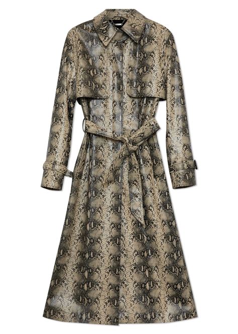 Loretta Trench Coat Macadamia Python Milk Boutique
