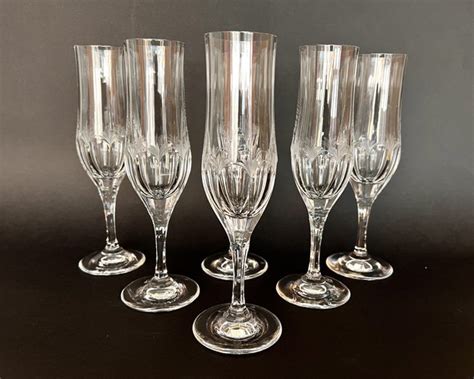 German Crystal Champagne Flute Glasses 1980s Set Of 6 For Sale At Pamono