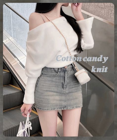 남심저격 여친룩🩷솜사탕 오프숄더 티 2color 오프숄더니트 니트 티셔츠 긴팔티 봄 봄옷 상의 오프숄더맨투맨 크롭니트