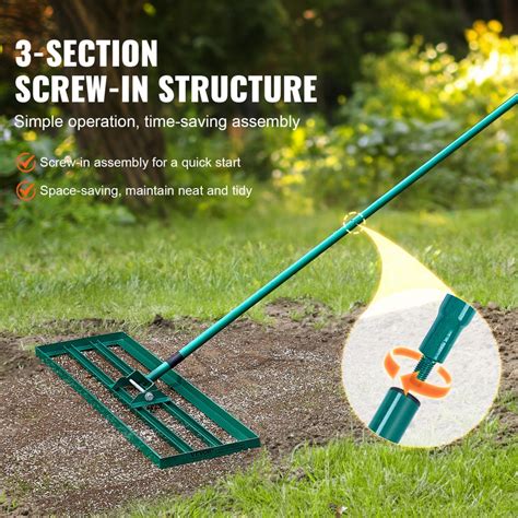 Vevor Lawn Leveling Rake 30x10 Level Lawn Tool Heavy Duty Lawn