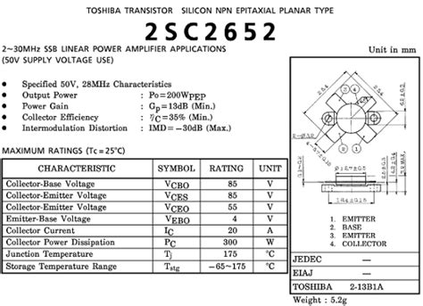 2SC2652 Datasheet(PDF) - Toshiba Semiconductor