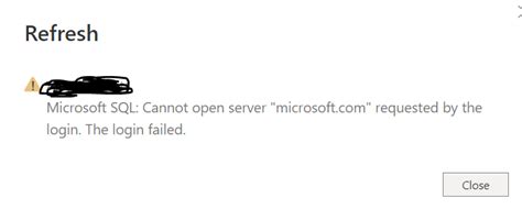 Cannot Open Server Requested Log In Failed Microsoft Fabric Community