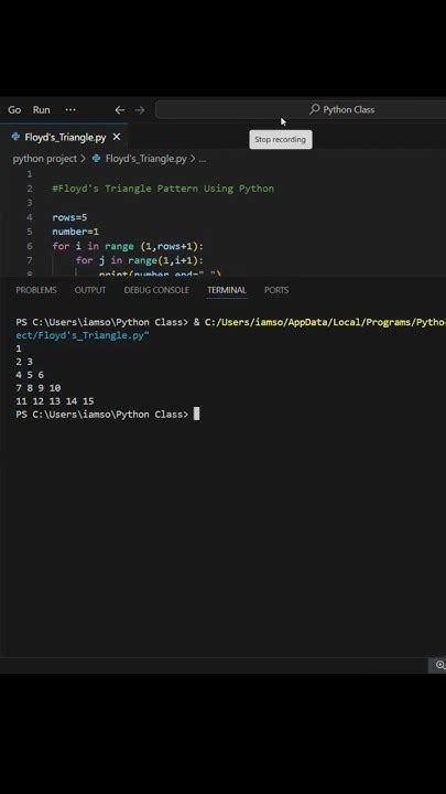 master floyd s triangle in python just 1 minute coding shortsfeed learnpython viralvideo