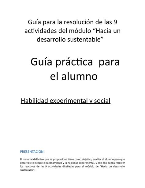 Mod 16 Hacia Un Desarrollo Sustentable Guía Para La Resolución De Las