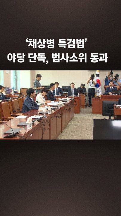 속보 ‘채상병 특검법 야당 단독 국회 법사위 소위 통과 Zum Tv