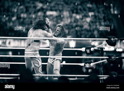 Seth Rollins And Matt Riddle Wrestling At Clash At The Castle In