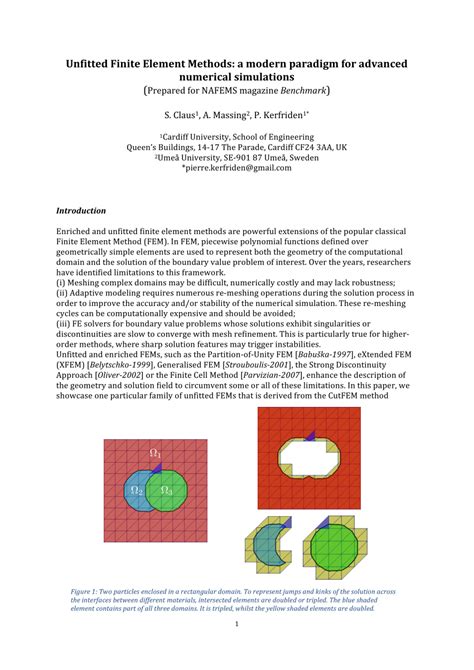 Pdf Unfitted Finite Element Methods A Modern Paradigm For Advanced
