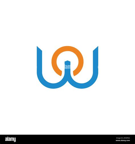 Letter Wo Simple Geometric Line Logo Vector Stock Vector Image And Art