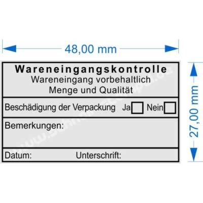 Wareneingangskontrolle Wareneingang vorbehaltlich Menge und Qualität