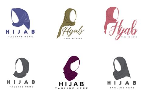 Hijab Logo Fashion Product Vector Brand Muslim Women Hijab Boutique