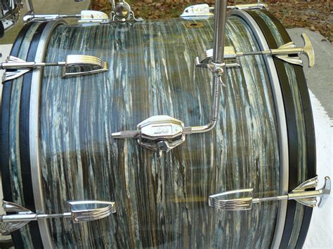 1960s Ludwig Downbeat Drum Set In Oyster Blue Finish — Not So Modern