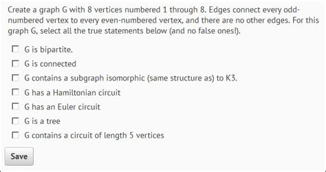 Solved Create A Graph G With Vertices Numbered Through Chegg