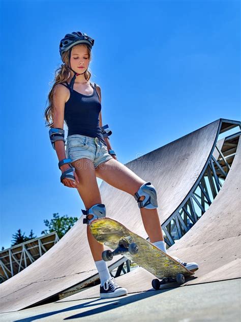 Teen Girl Rides His Skateboard Stock Image Image Of Skater Leisure