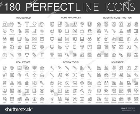 180가지의 현대적인 얇은 선 아이콘 스톡 벡터 로열티 프리 726975232 Shutterstock