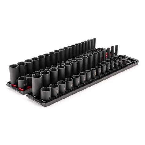 Tekton 38 In Drive 12 Point Impact Socket Set With Rails 14 1 In