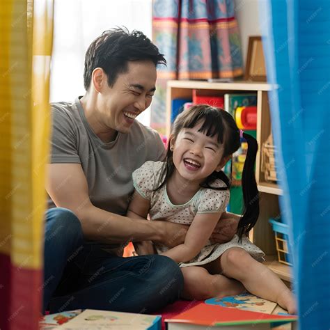 Premium Photo Joyful Bond Father And Daughter Playtime