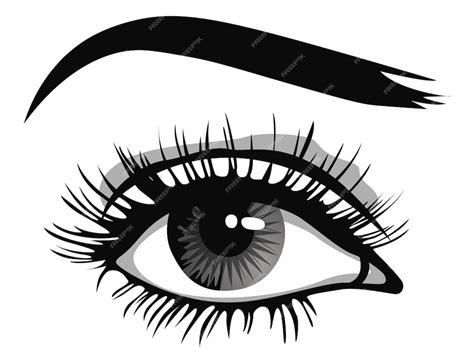 Premium Vector Beautiful Female Eyes With Big Lashes And Eyebrows