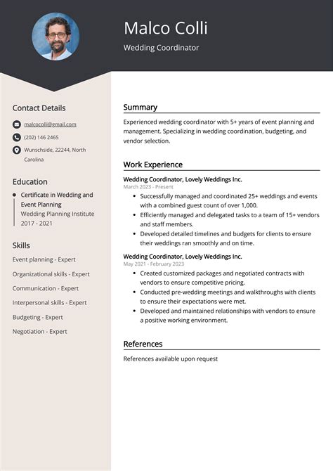 Wedding Coordinator Resume Examples And Guide