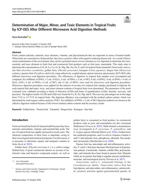 Fruits Pdf Detection Limit Chemistry