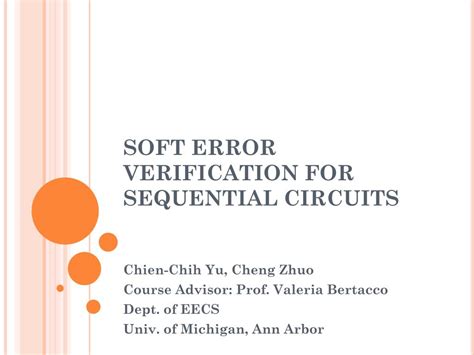 ppt soft error verification for sequential circuits powerpoint