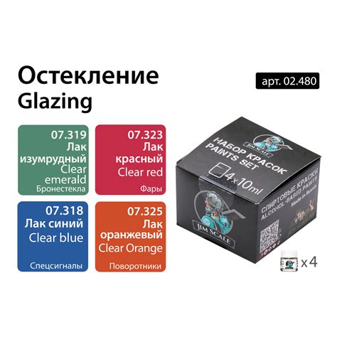 Набор спиртовых лаков Jim Scale Остекление 4 цвета купить с доставкой по выгодным ценам в