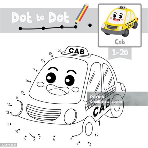 도트 교육 게임 및 색칠 공부 택시 만화 캐릭터 관점 벡터 일러스트 0명에 대한 스톡 벡터 아트 및 기타 이미지 0명 20 3차원 형태 Istock