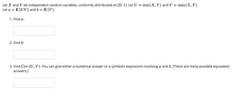 Solved Problem 3 Continuous Random Variables Let 𝑋 And 𝑌