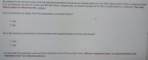 Solved C Calculate The Expected Value And The Standard Chegg