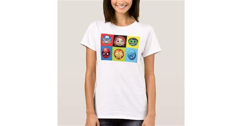 Marvel Emoji Characters Grid Pattern T Shirt Zazzle