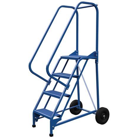 Vestil 4 Step Perforated Roll A Fold Ladder Overall Height 70 In Steps 4 Material Steel