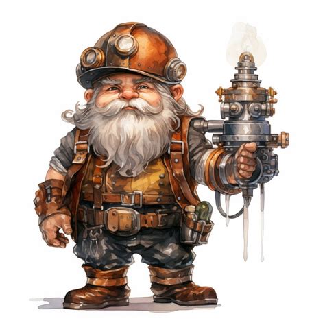 Steampunk Clip Art Working Dwarf 12 Printable Pngs Regular And