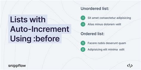 Unordered And Ordered Lists With Auto Increment Using Pseudoclasses