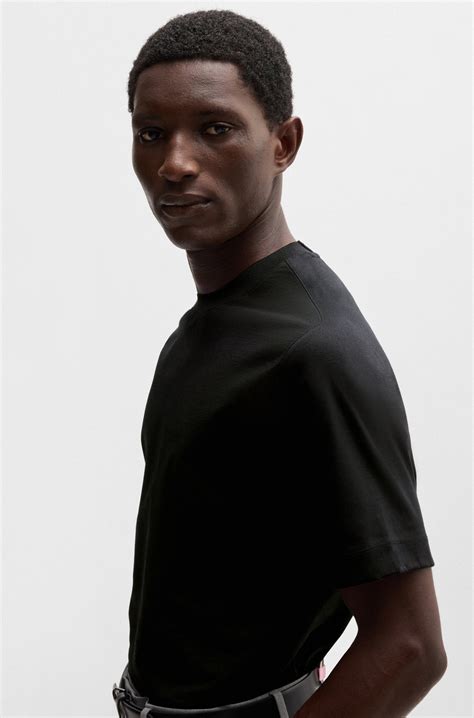 Boss Regular Fit T Shirt With Structured Body Black