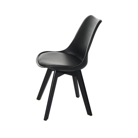 x Esszimmerstuhl HWC E Stuhl Küchenstuhl Retro Design schwarz schwarz Kunstleder