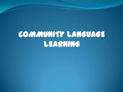 Community Language Learning