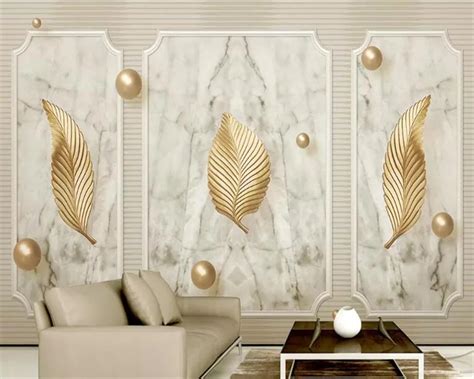 Beibehang Behang Custom Photo Wallpaper 3D Fashion Golden Leaf Living