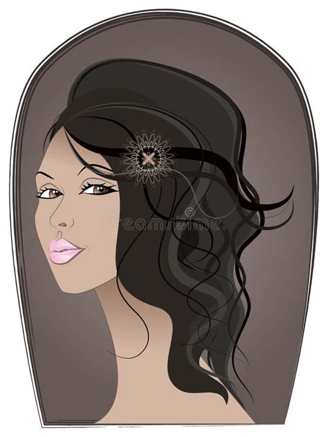 Portrait Of Tanned Girl Stock Vector Illustration Of Beauty 26513238